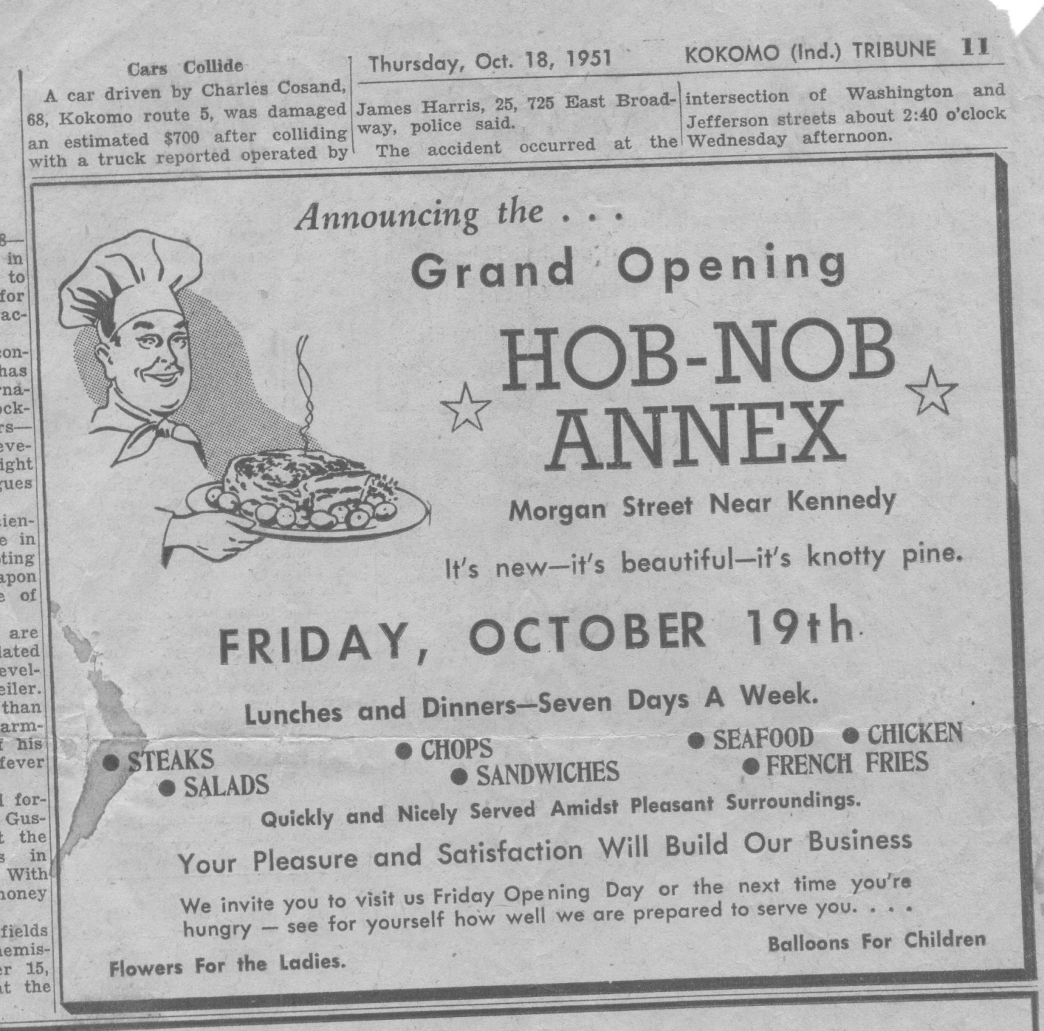 Hob Nob Annex Grand Opening Ad from Tribune 001 – Kelsey Gietl – Author